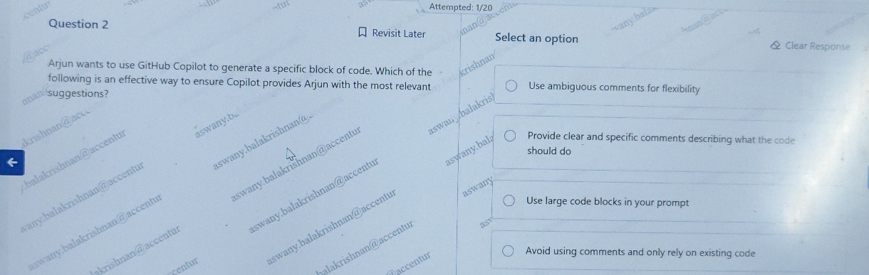 Arjun wants to use GitHub Copilot to | StudyX