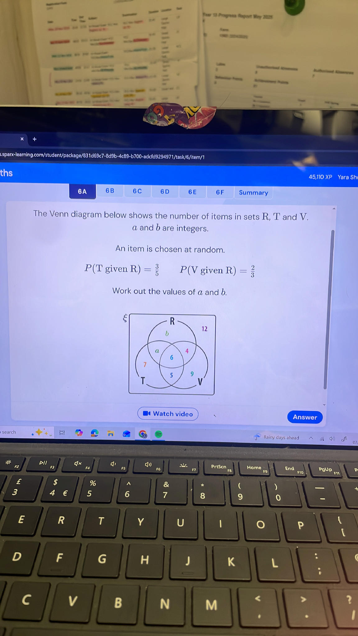 The Venn diagram below shows the number of | StudyX