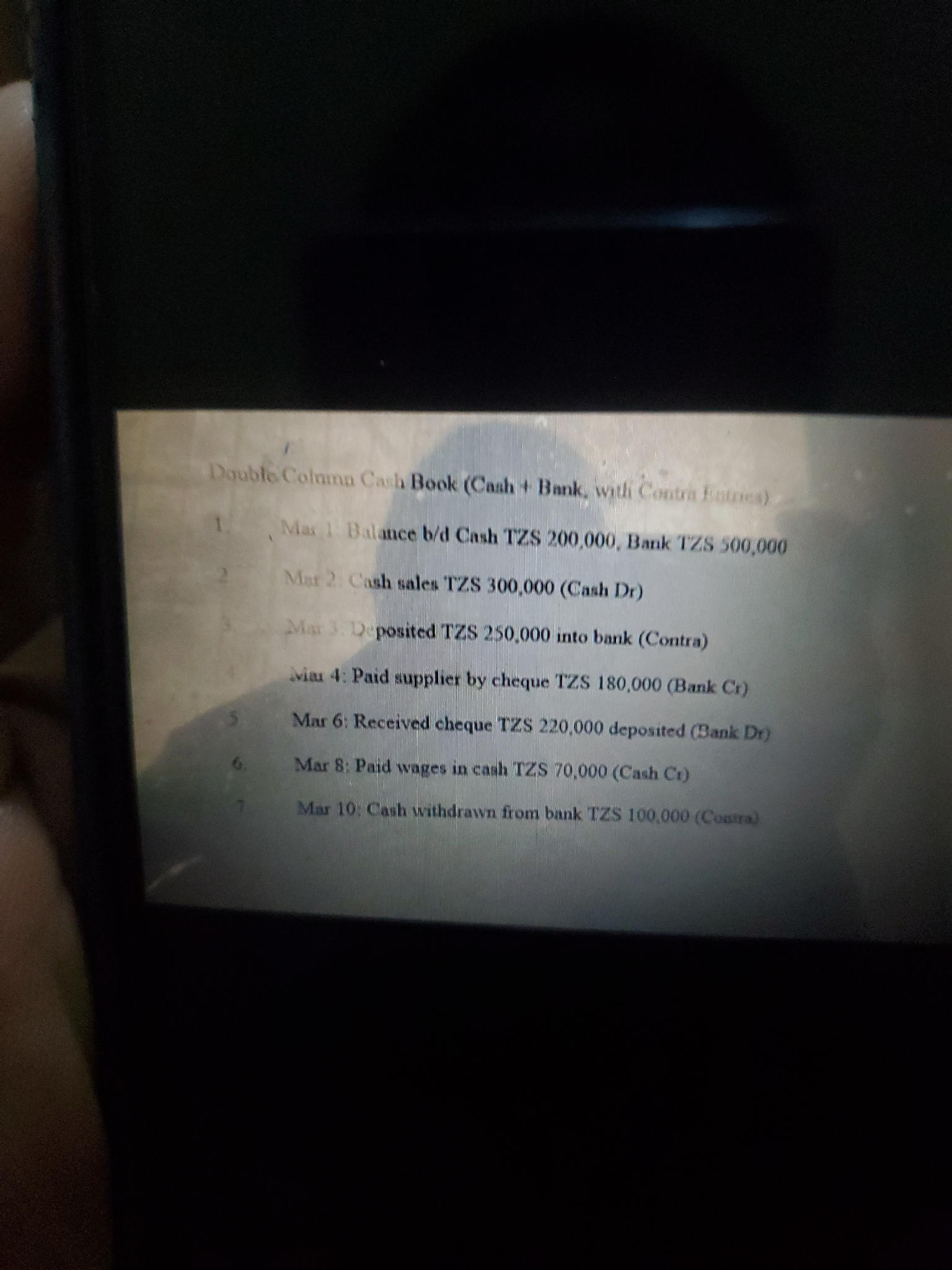 Double Column Cash Book (Cash + Bank, with | StudyX