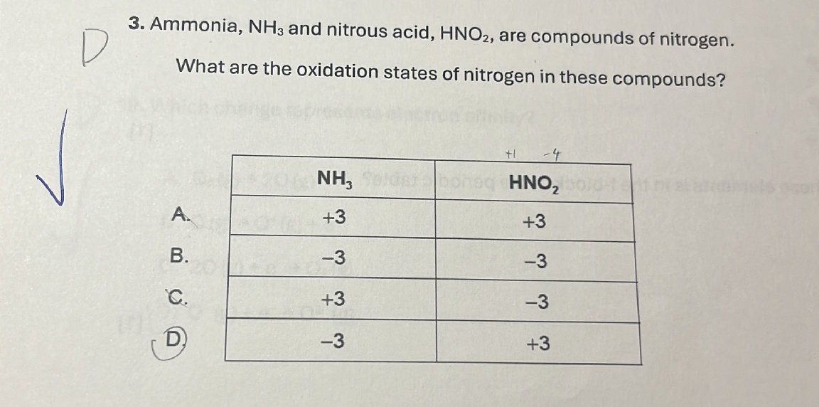 3. Ammonia, $ {NH}_3$ and nitrous acid, $ | StudyX
