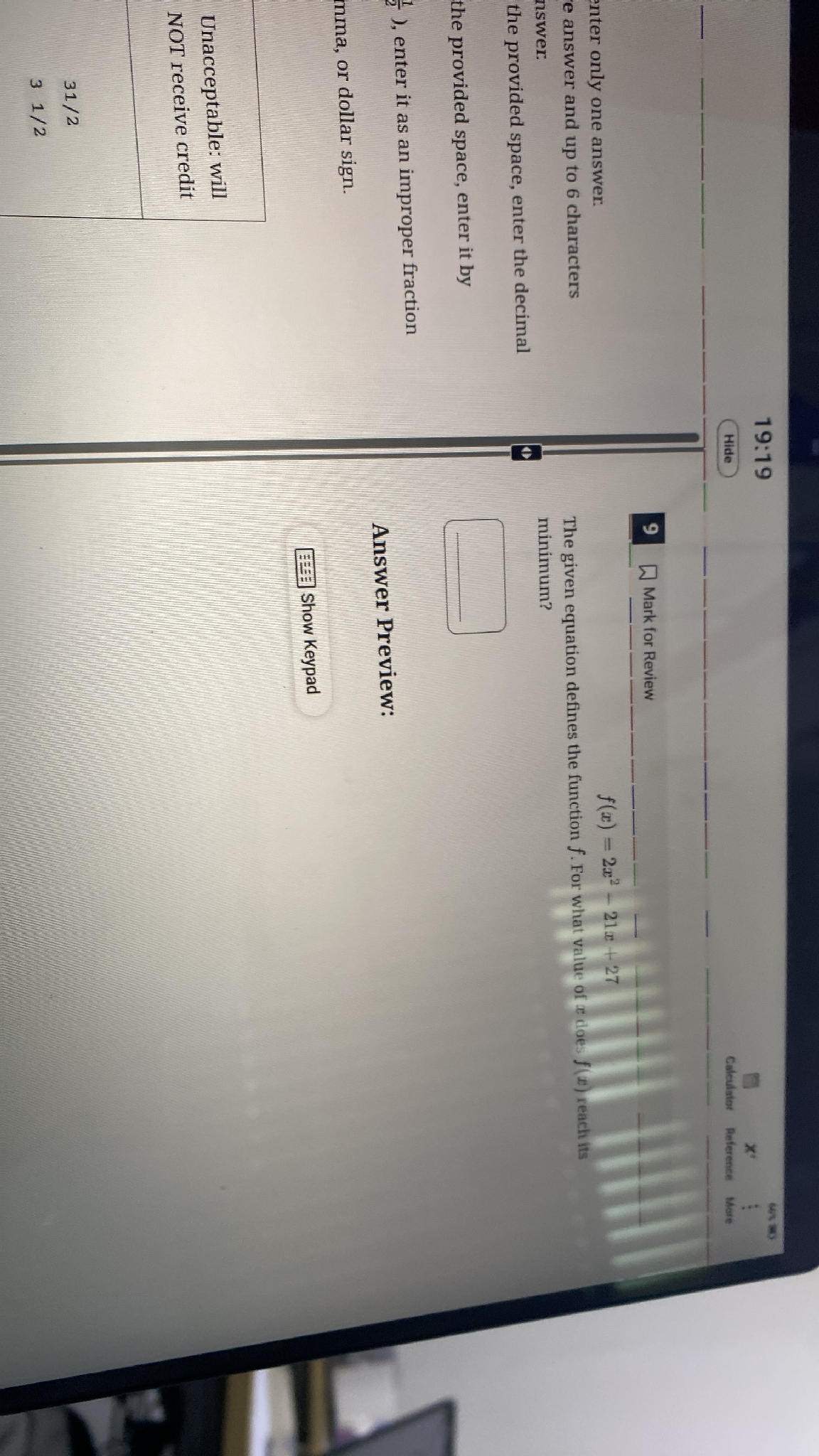 The given equation defines the function $f$. | StudyX