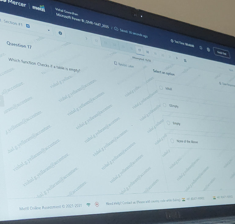 Which function Checks if a table is empty? | StudyX