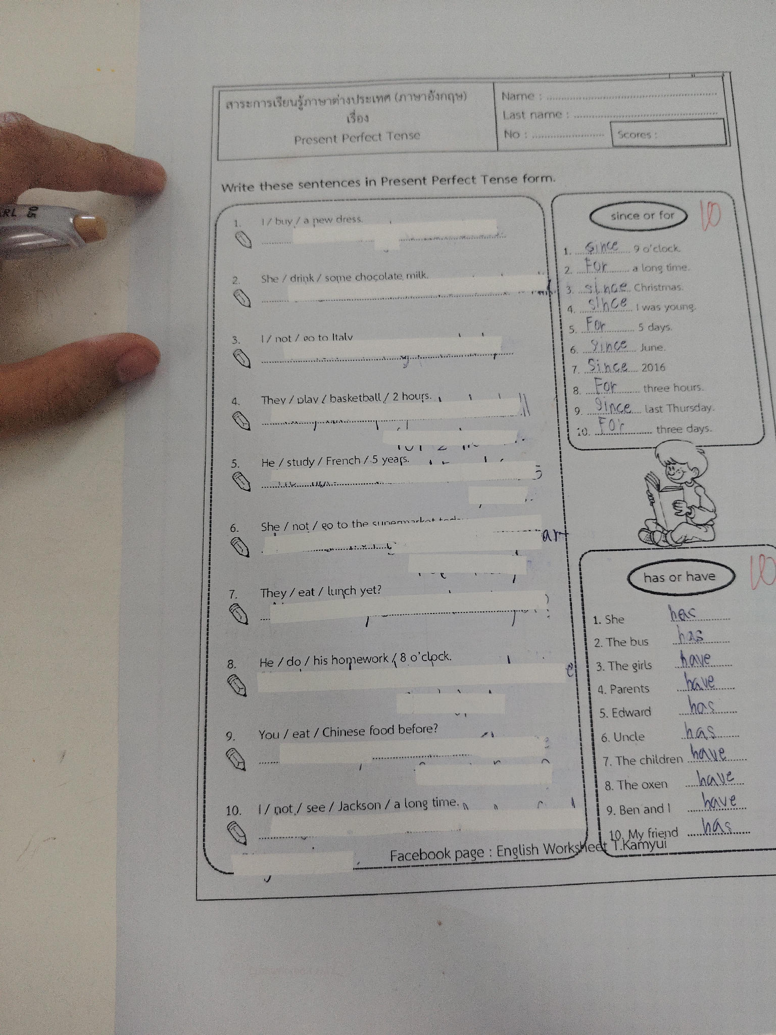 Write these sentences in Present Perfect | StudyX