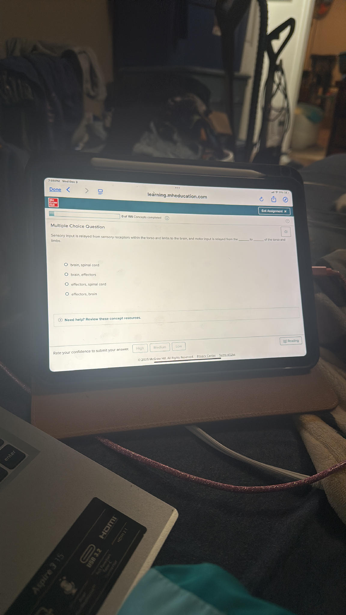 Multiple Choice Question Sensory input is | StudyX