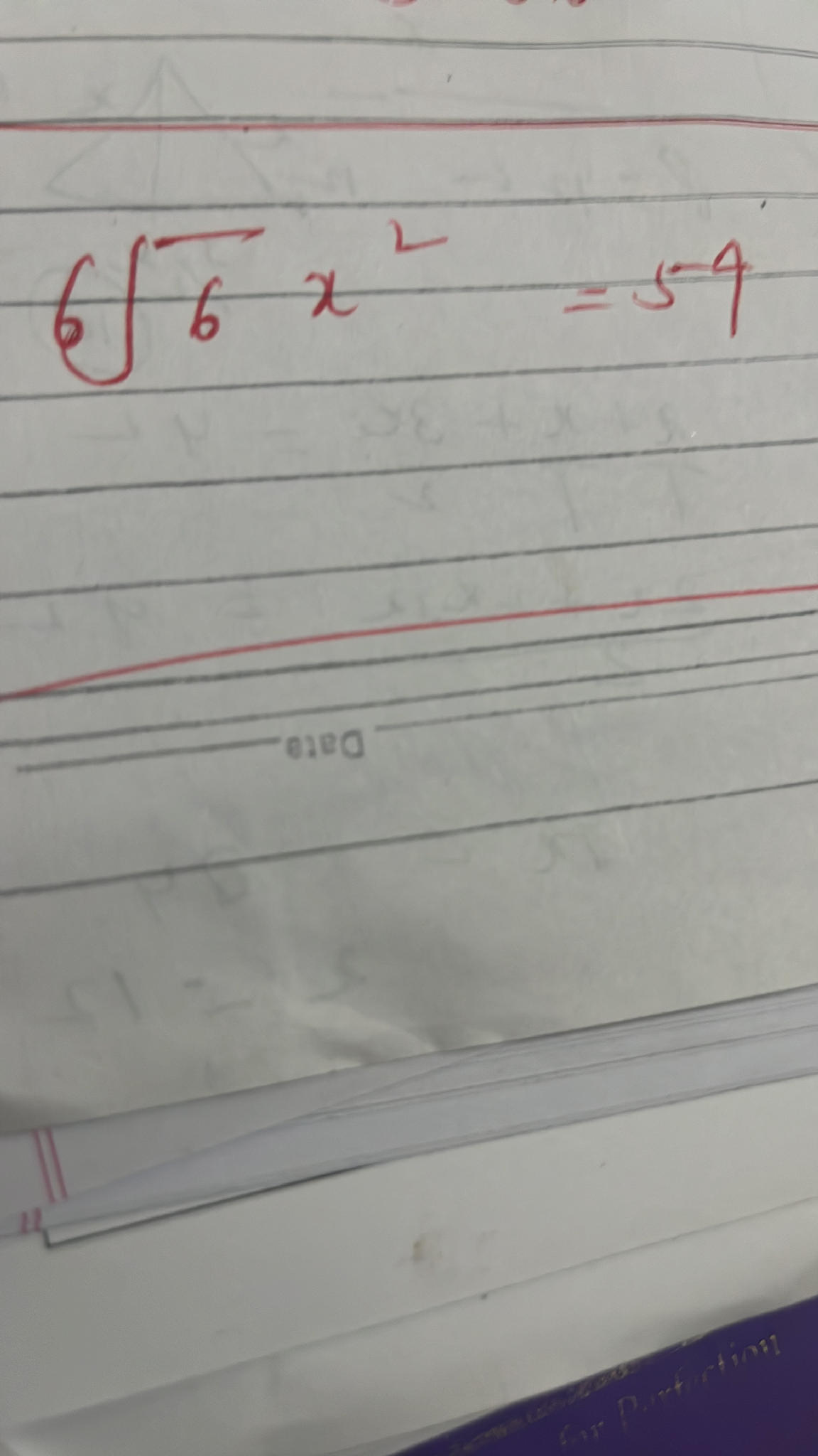 Solve for x: 6√(6x^2) = 54 | StudyX