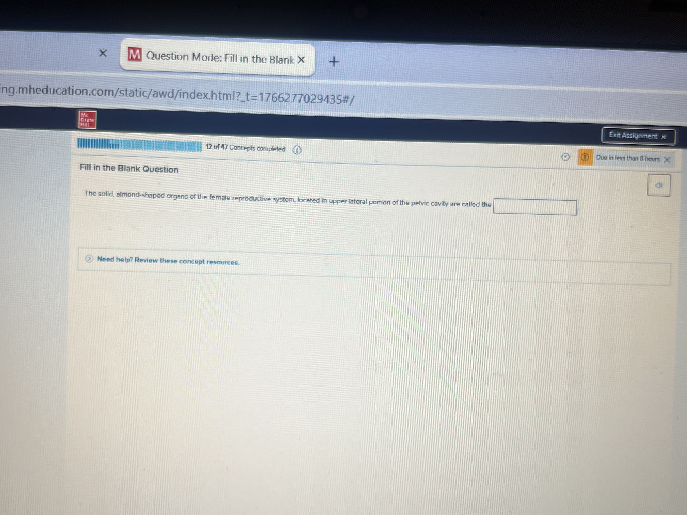 Fill in the Blank Question The solid, | StudyX