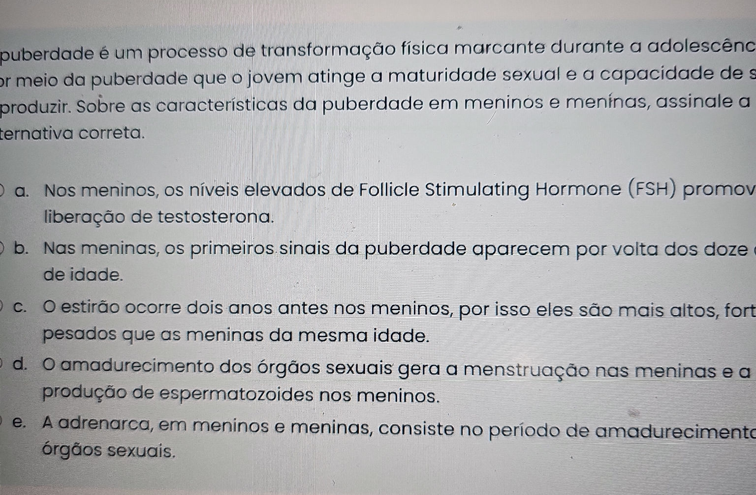 puberdade é um processo de transformação | StudyX