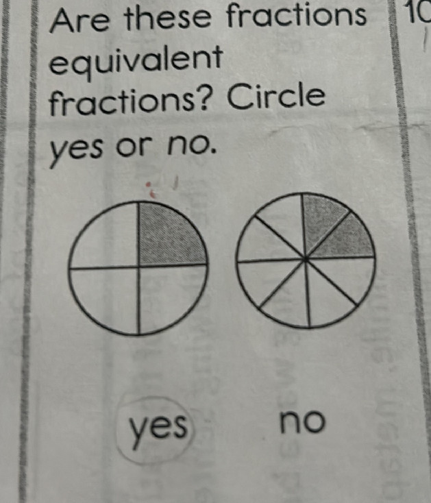 Are these fractions equivalent fractions? | StudyX