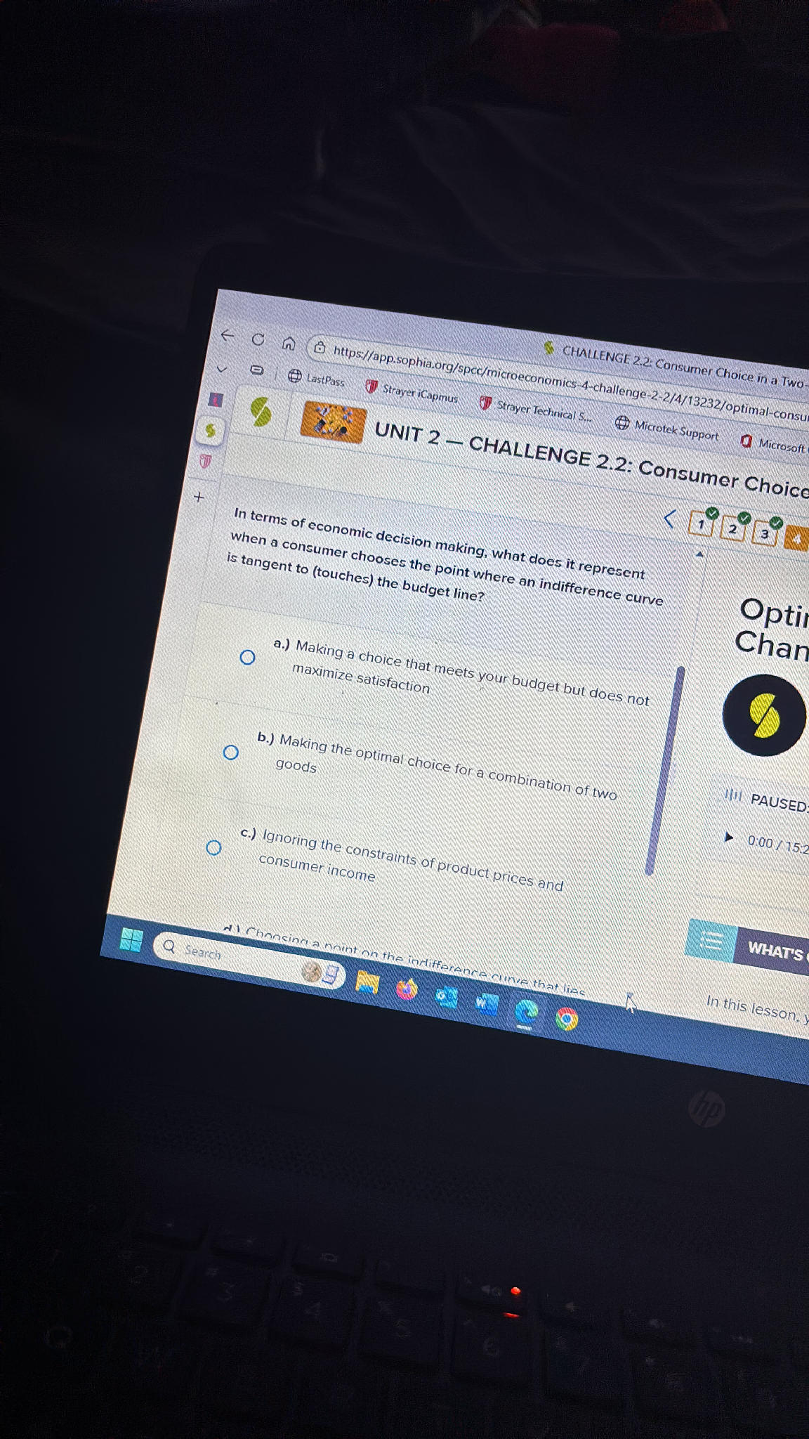 In terms of economic decision making, what | StudyX