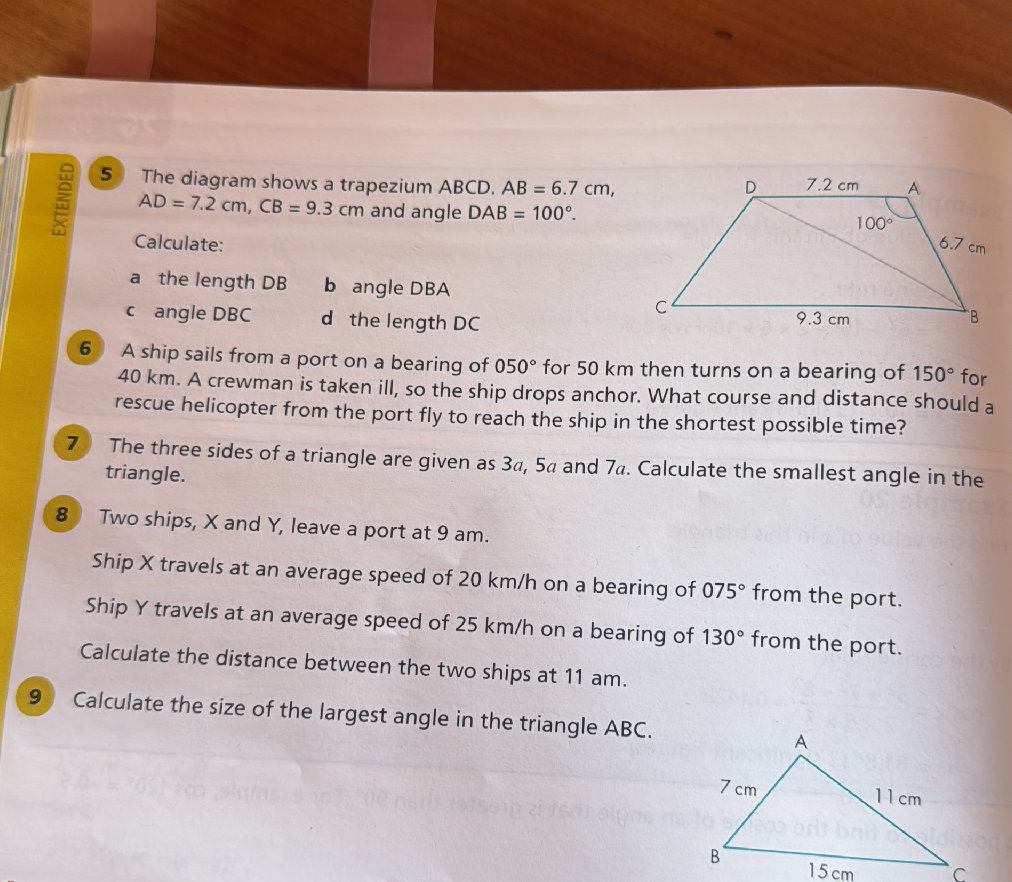 The diagram shows a trapezium $ABCD$. $AB = | StudyX