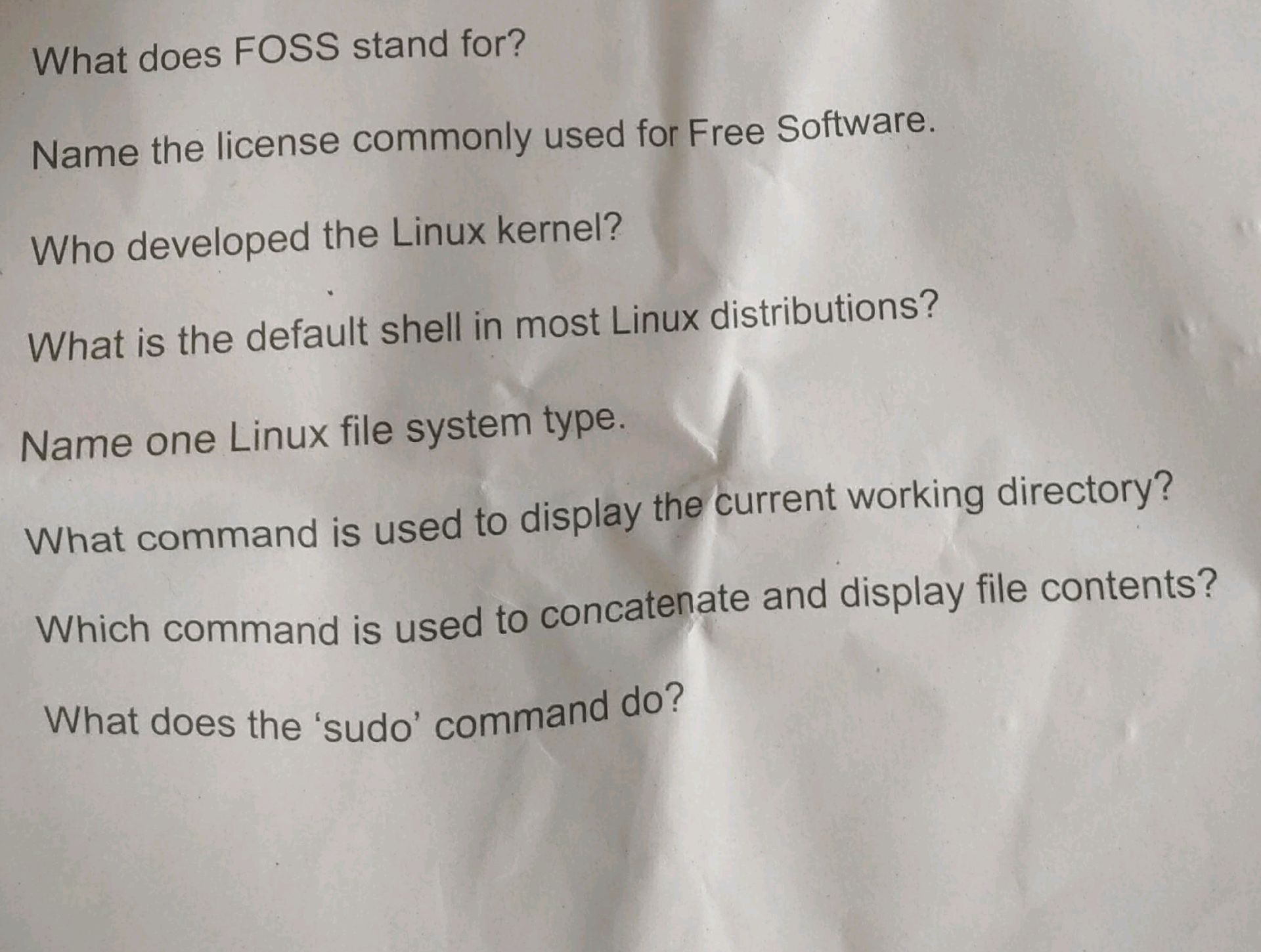 What does FOSS stand for? Name the license | StudyX