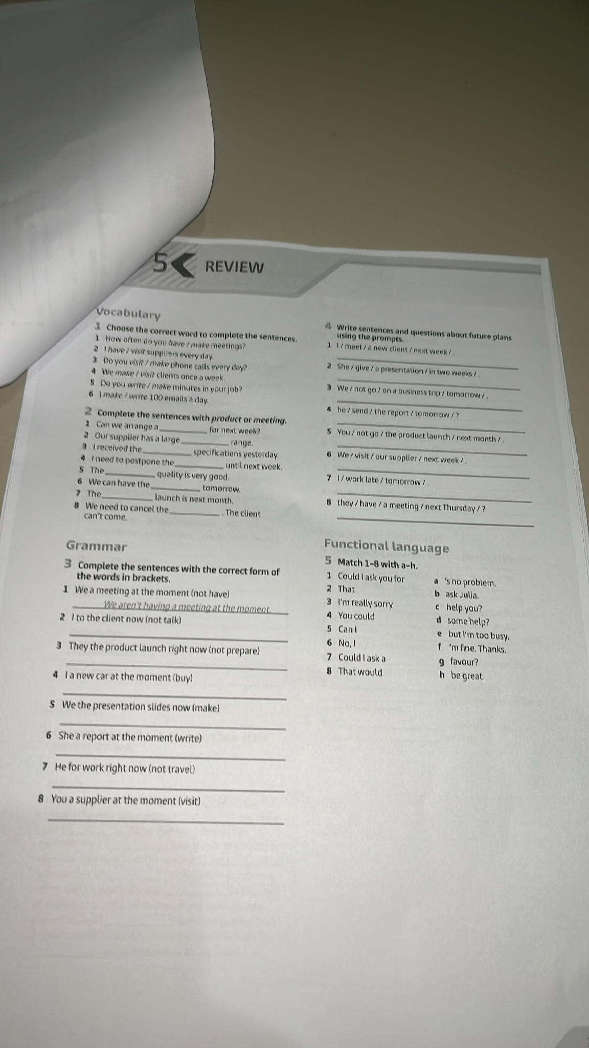 Vocabulary **1 Choose the correct word | StudyX