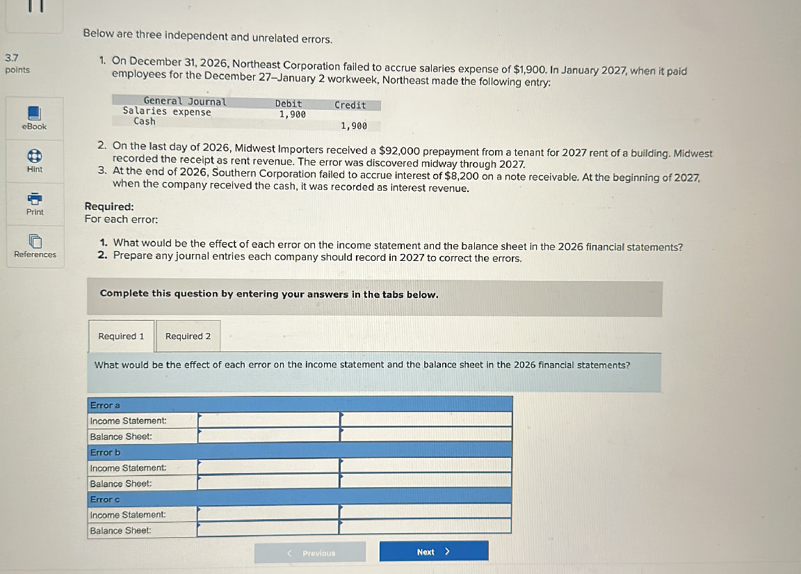 Below are three independent and unrelated | StudyX