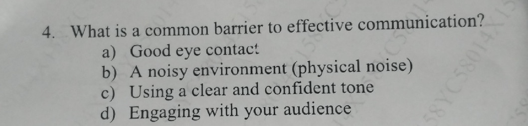 What is a common barrier to effective | StudyX