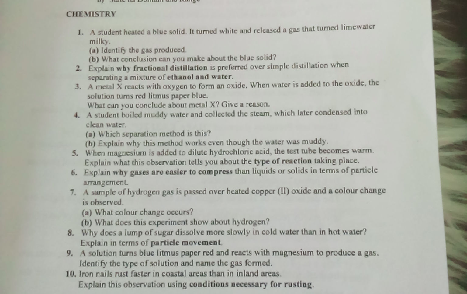 A student boiled muddy water and collected | StudyX