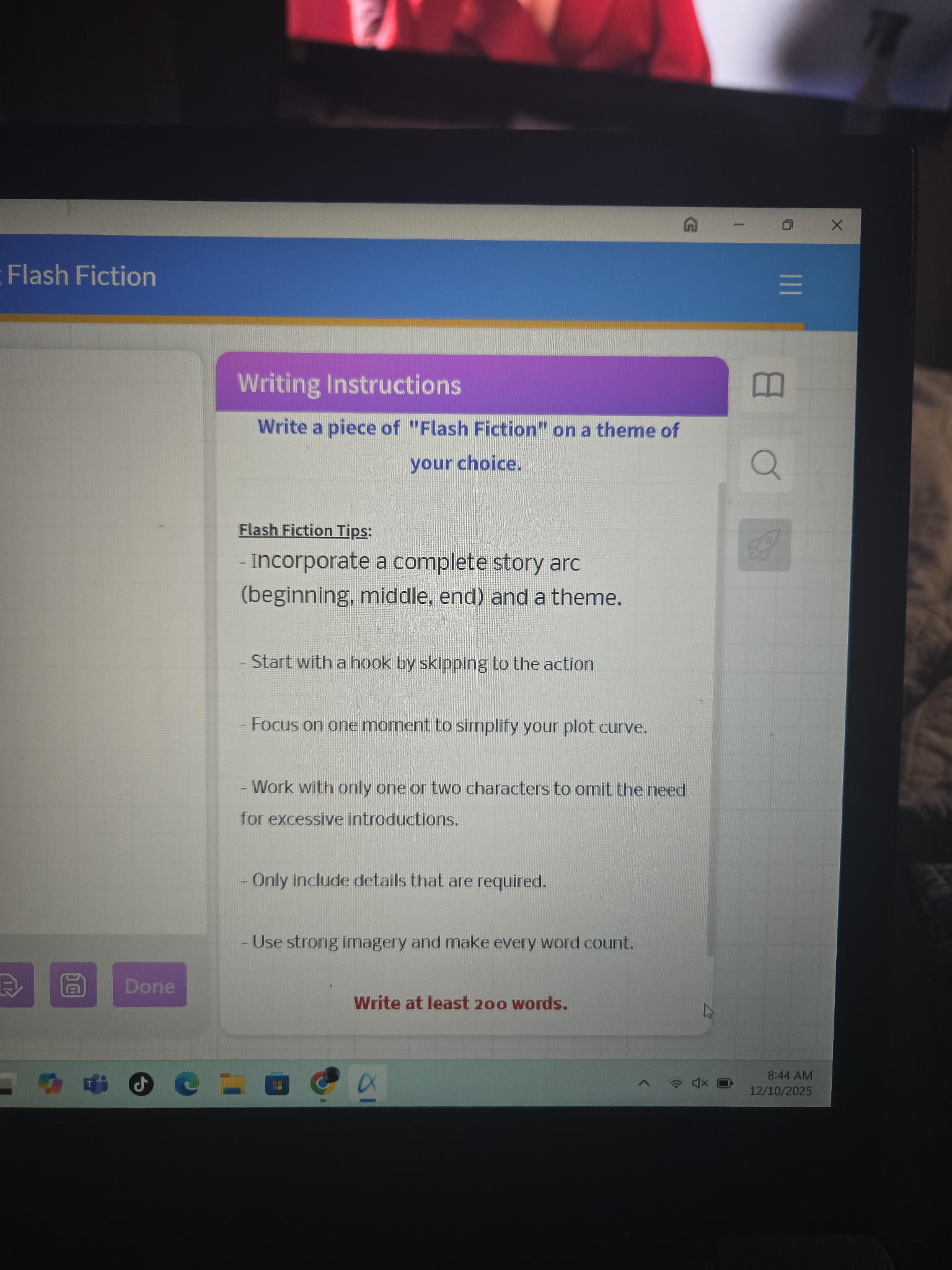 Writing Instructions Write a piece of | StudyX