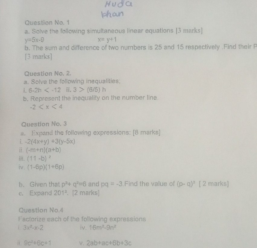 a. Solve the following simultaneous linear | StudyX