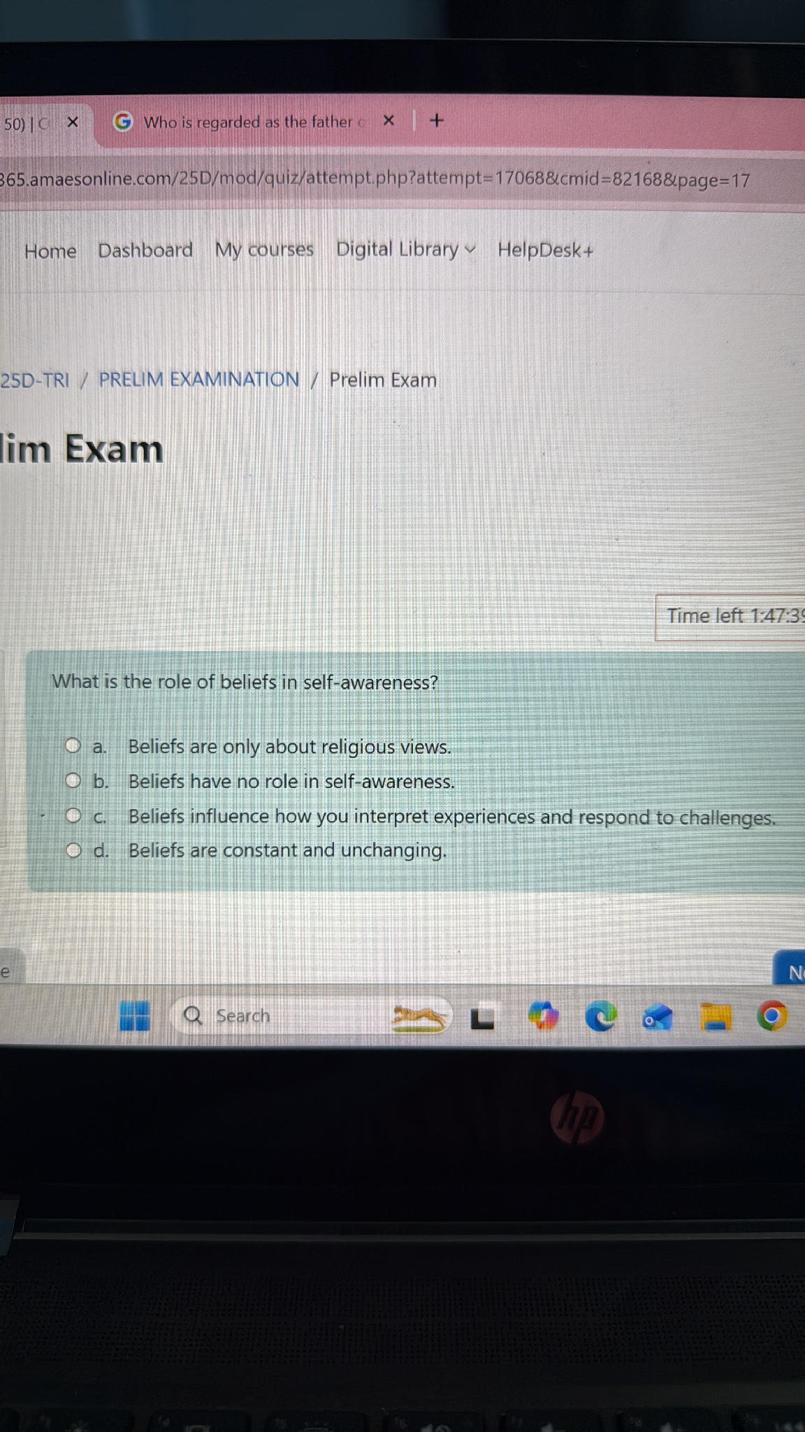 What is the role of beliefs in | StudyX