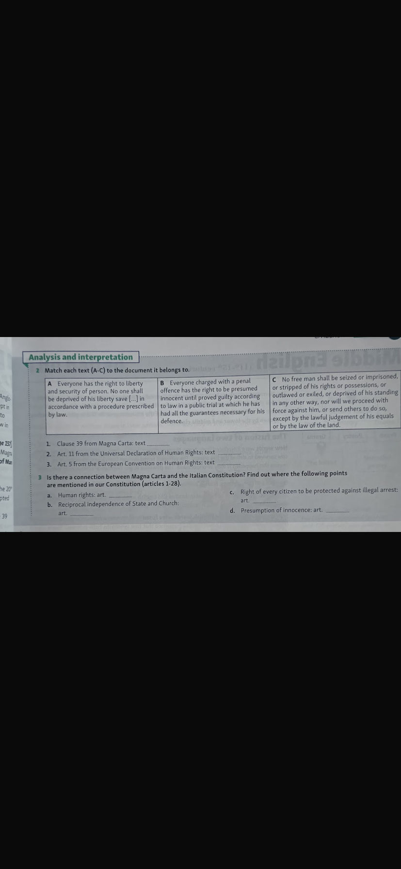 Is there a connection between Magna Carta | StudyX