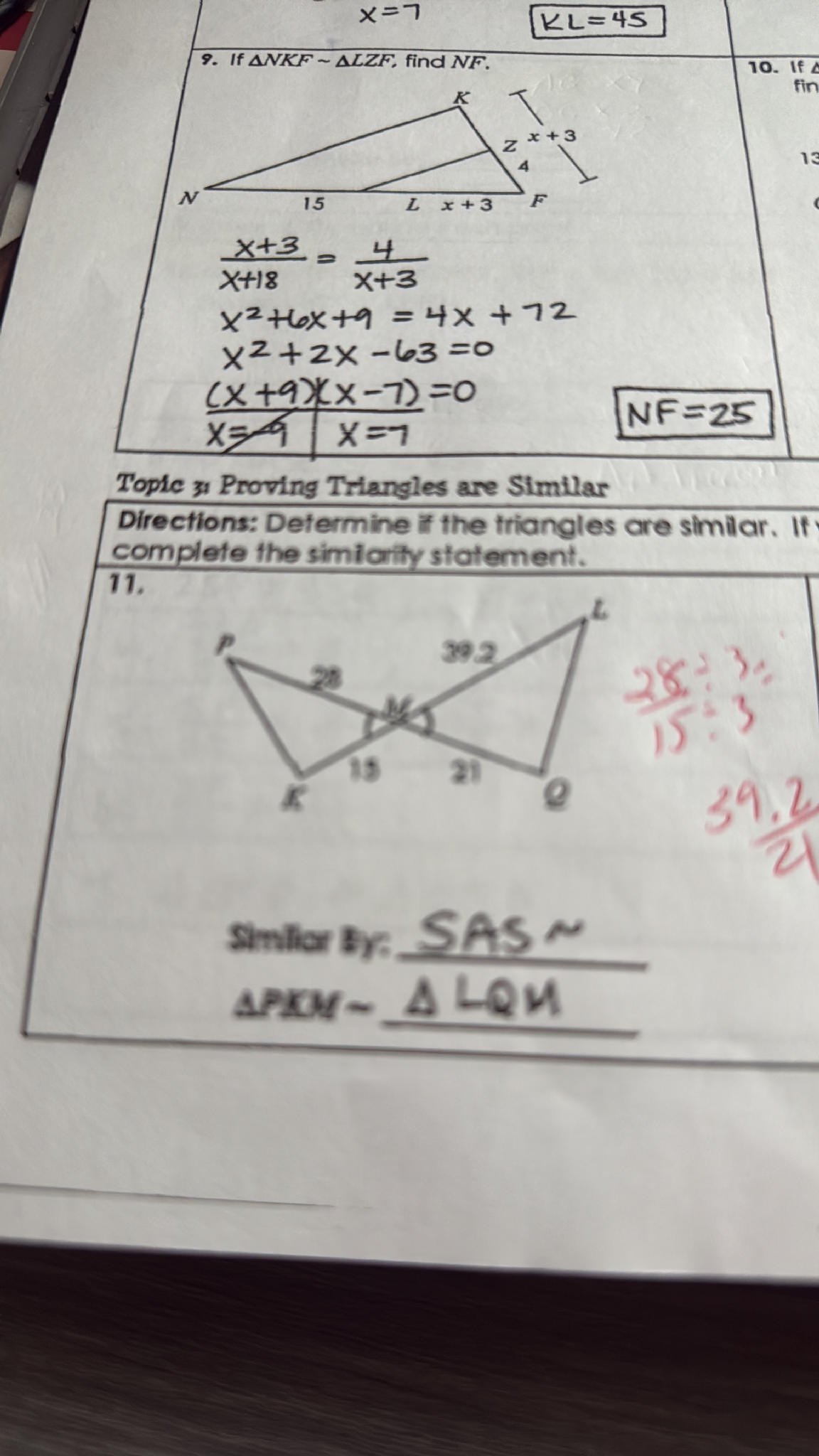 Topic 3: Proving Triangles are Similar | StudyX