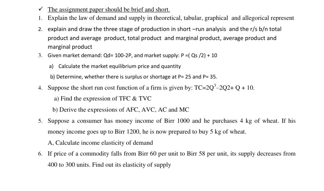 Explain the law of demand and supply in | StudyX