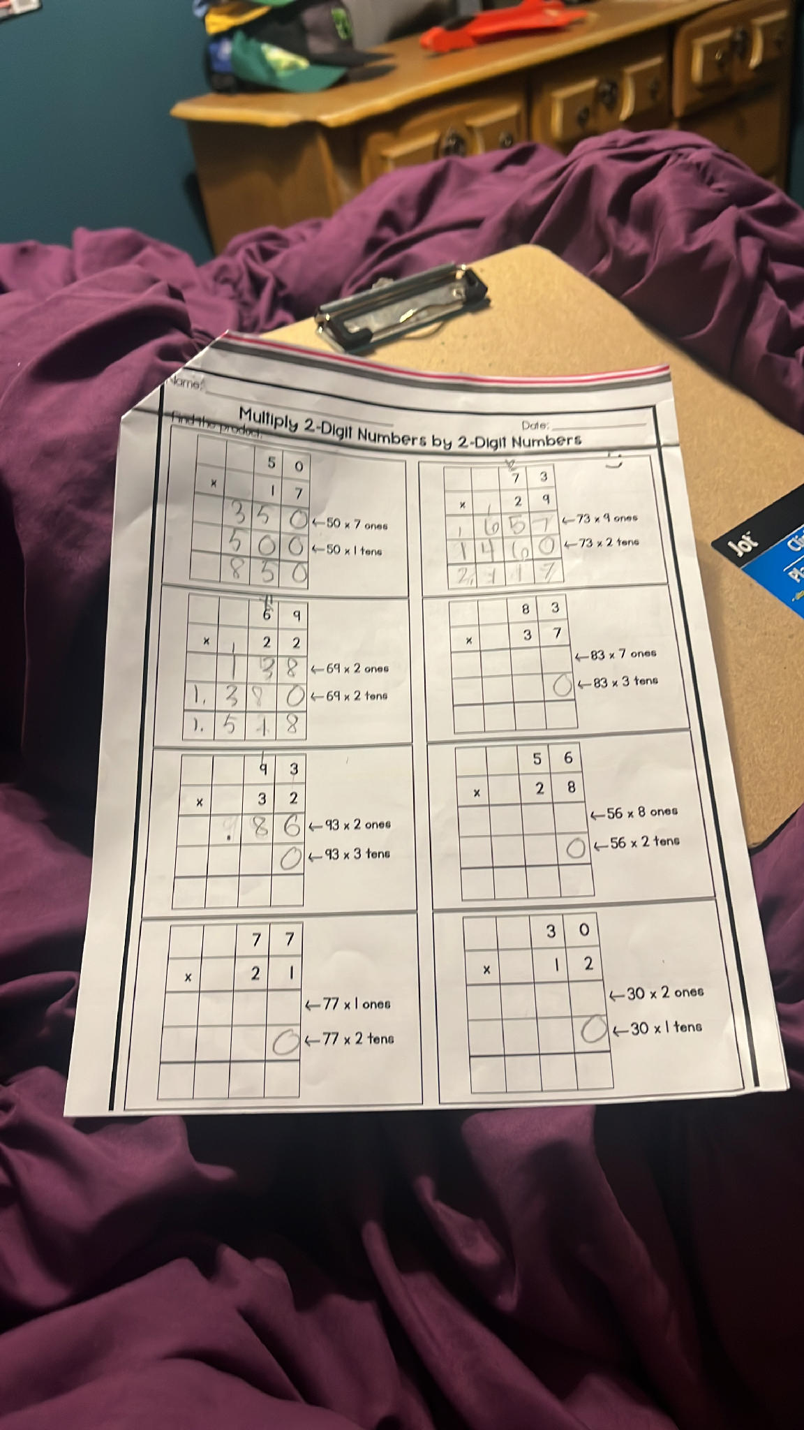 Multiply 2-Digit Numbers by 2-Digit Numbers | StudyX