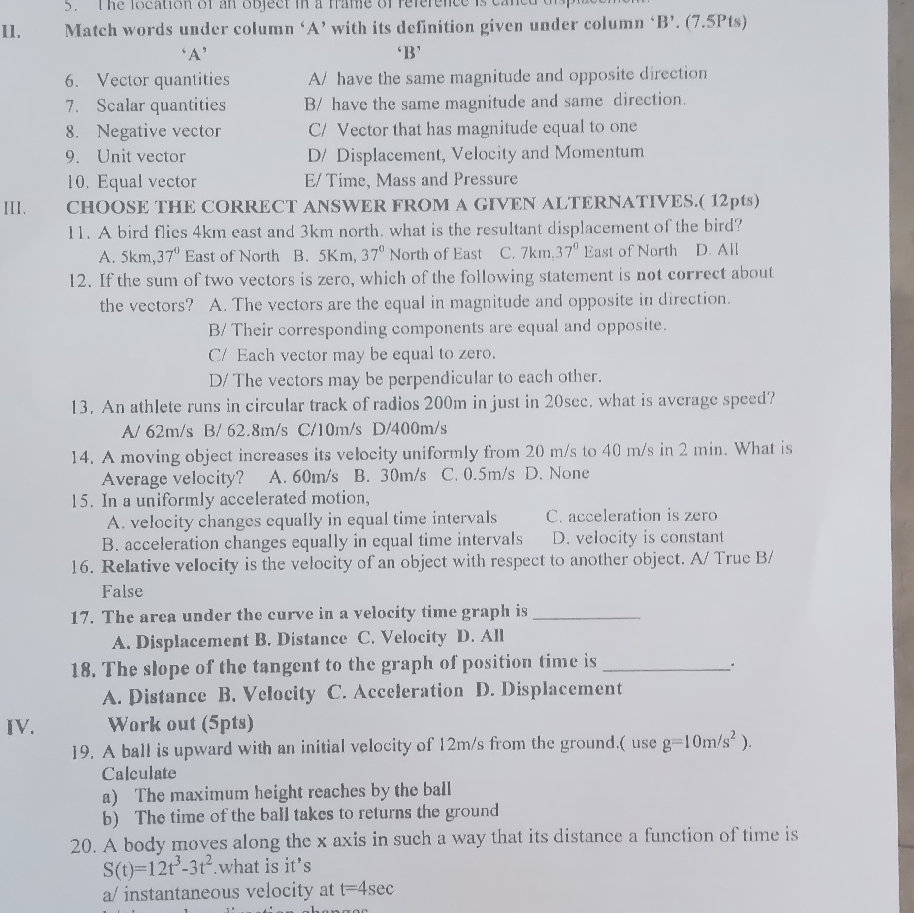 Match words under column 'A' with its | StudyX