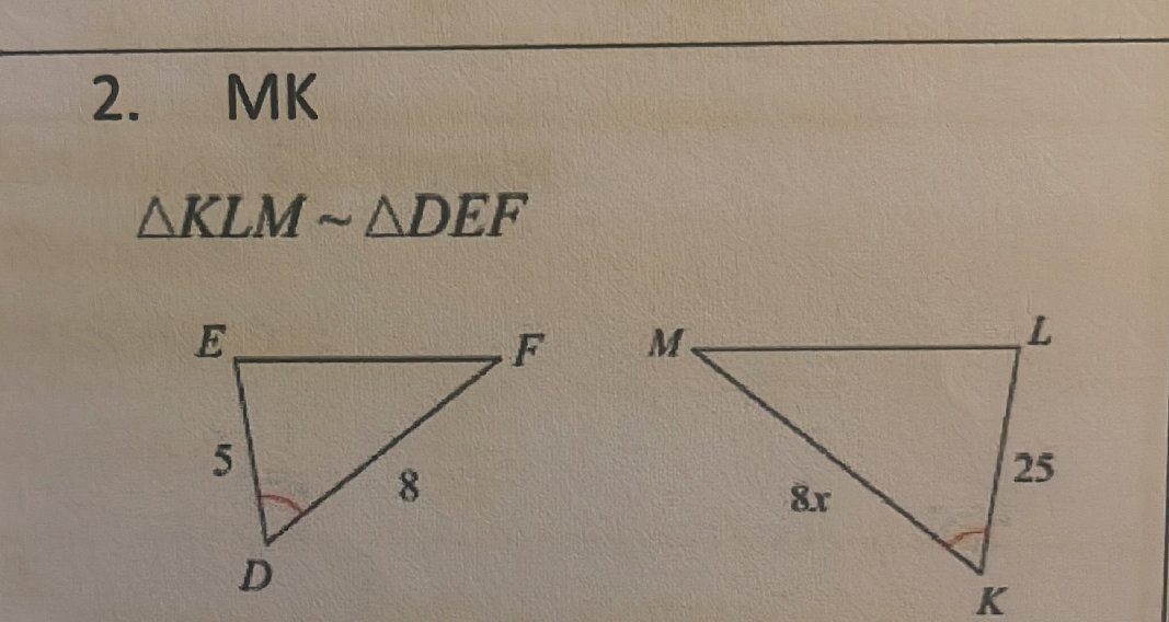 Given the triangles $ KLM$ and $ DEF$, | StudyX