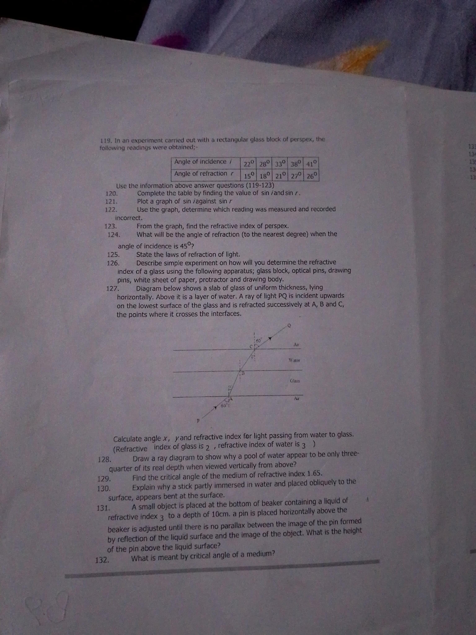 What will be the angle of refraction (to the | StudyX
