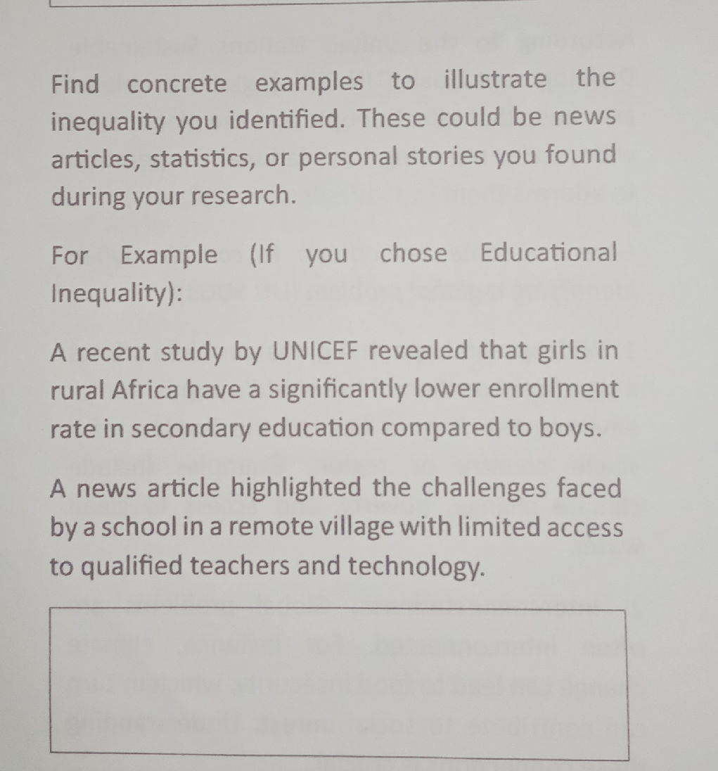 Find concrete examples to illustrate the | StudyX
