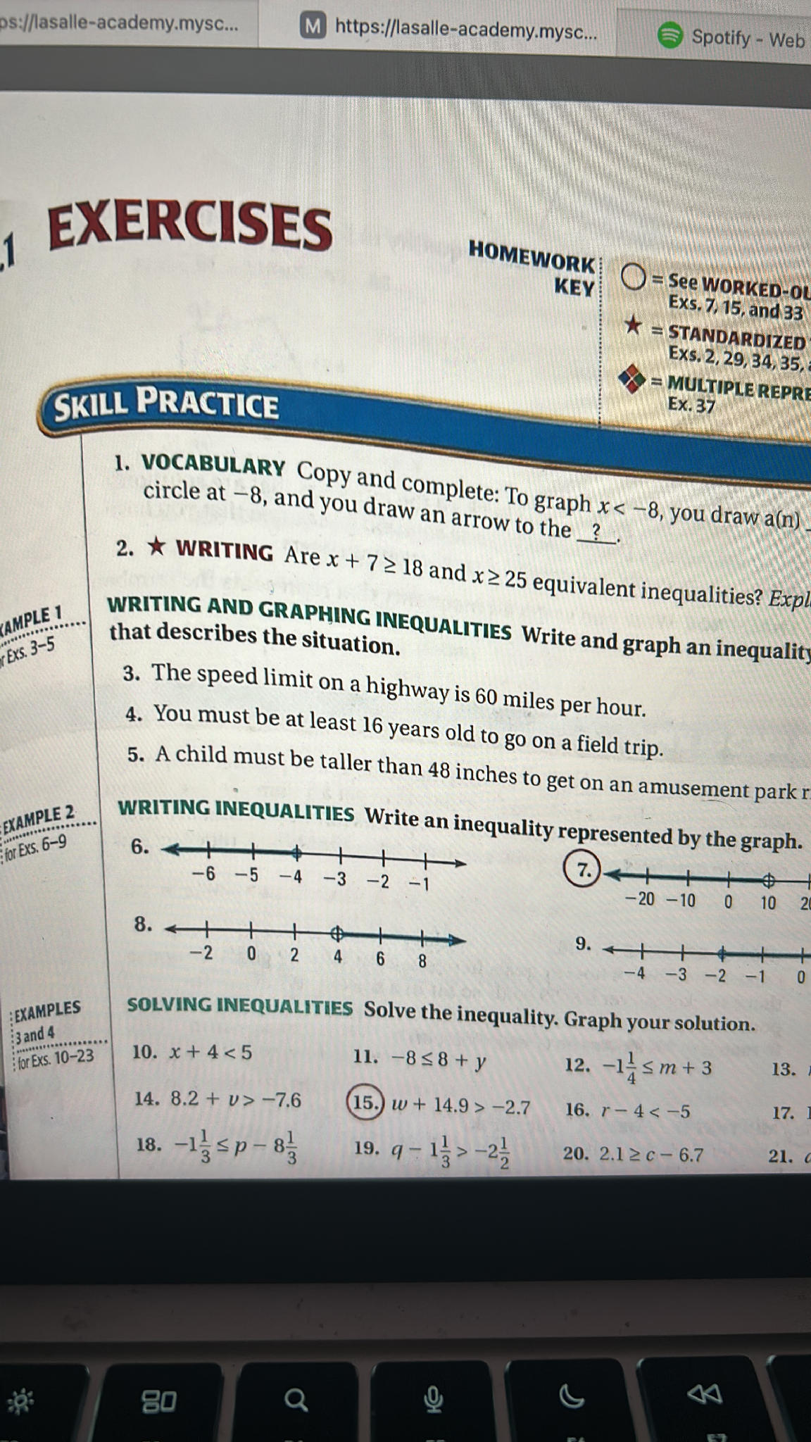 WRITING INEQUALITIES Write an inequality | StudyX