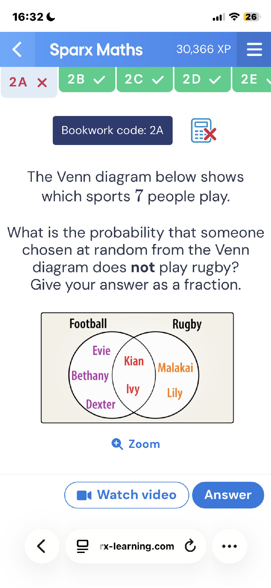 The Venn diagram below shows which sports 7 | StudyX