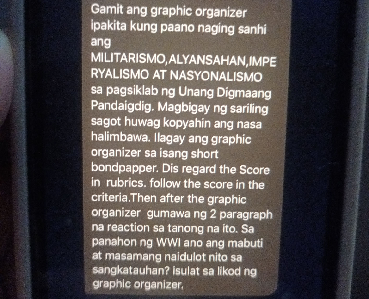 Gamit ang graphic organizer ipakita kung | StudyX