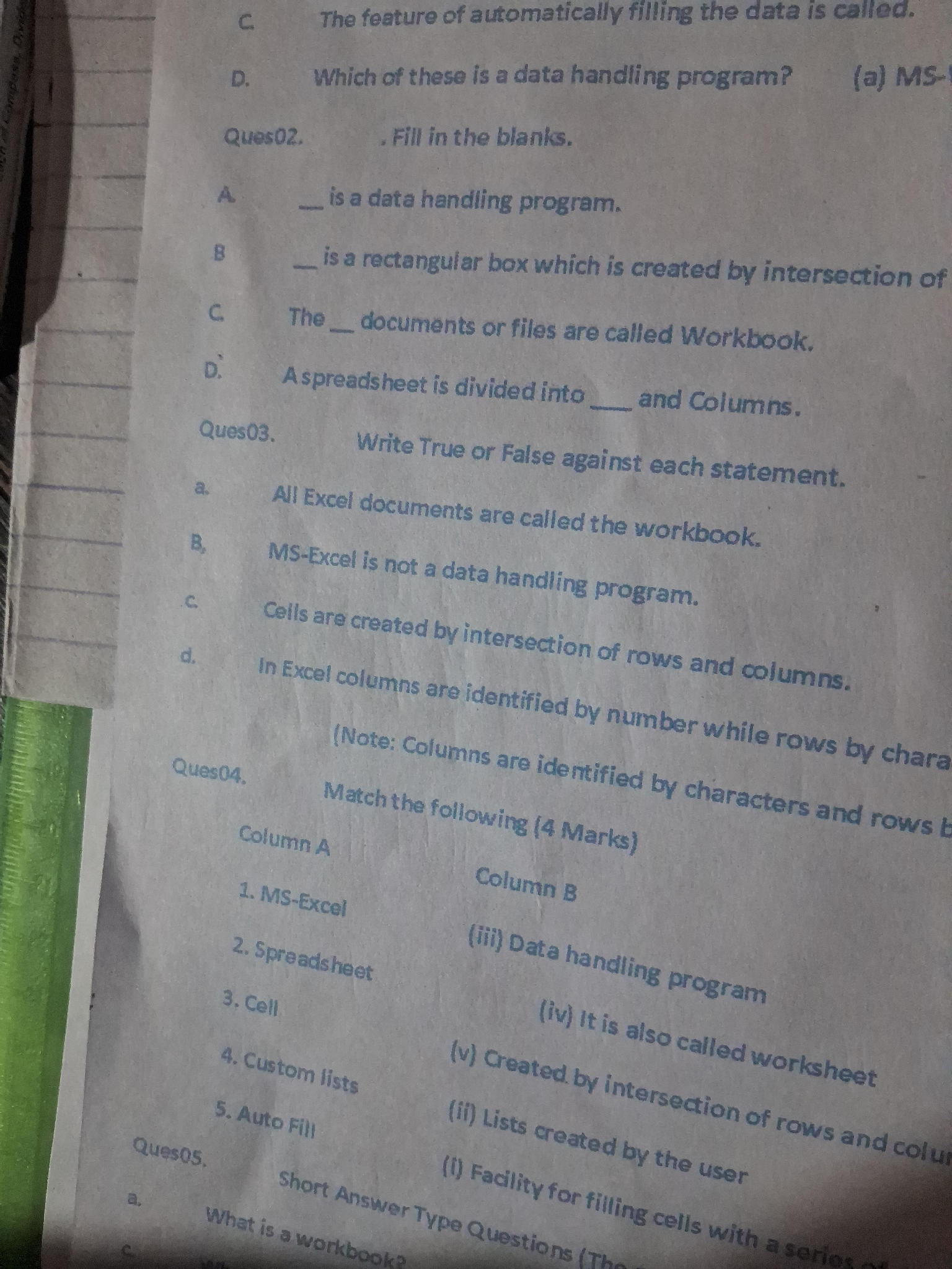 Fill in the blanks. A. ______ is a data | StudyX