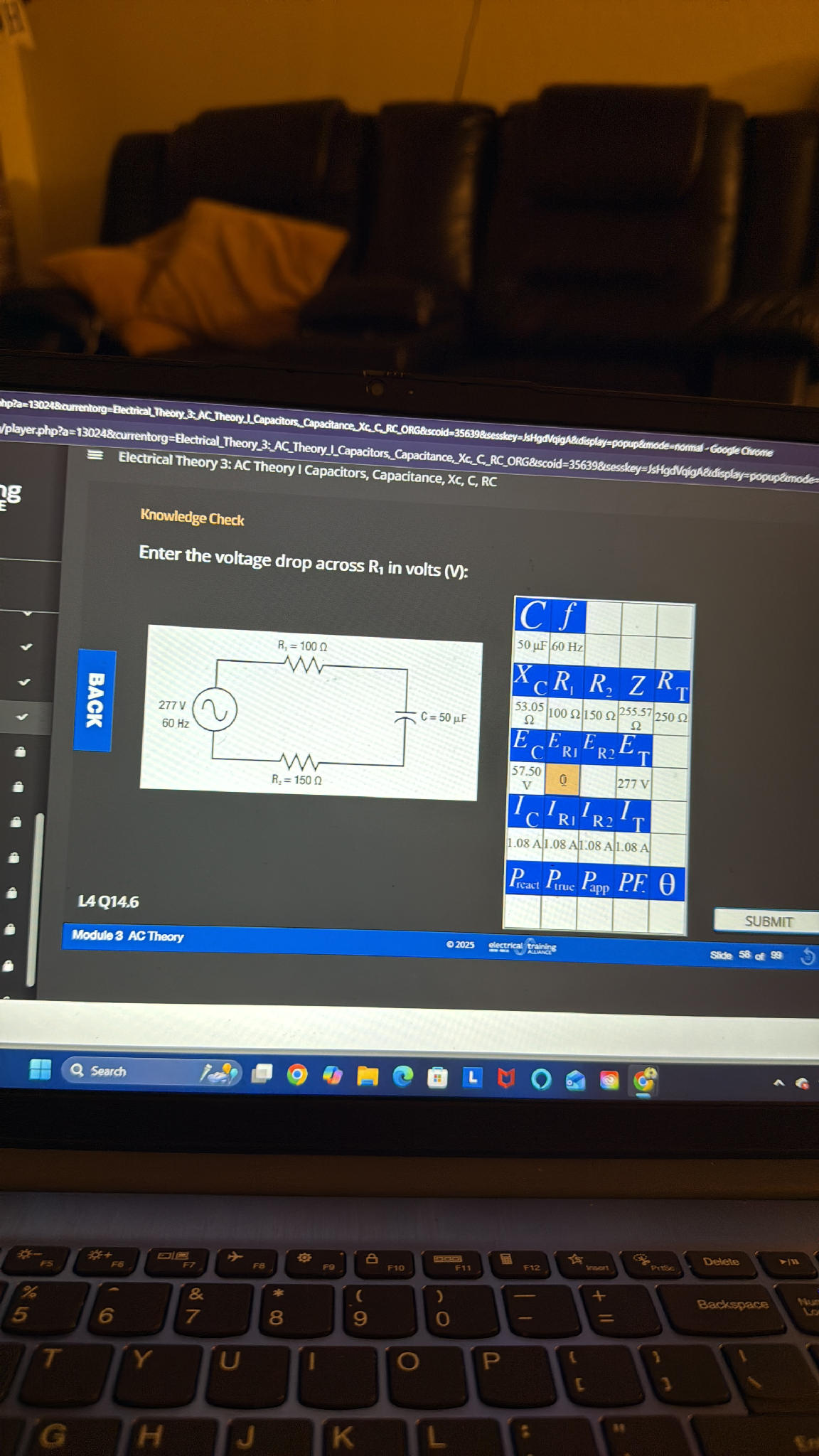 Knowledge Check Enter the voltage drop | StudyX