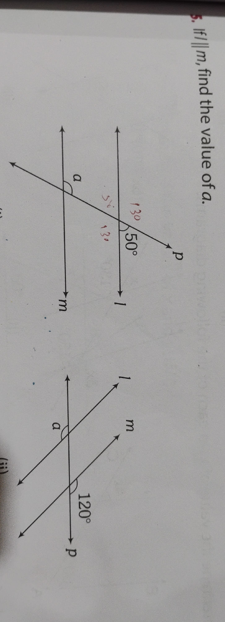 If $l || m$, find the value of a. [Diagram | StudyX