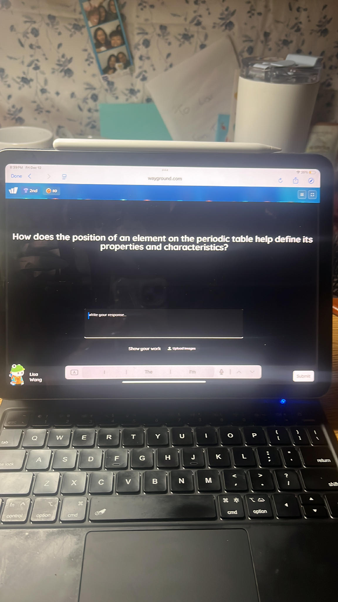 How does the position of an element on the | StudyX