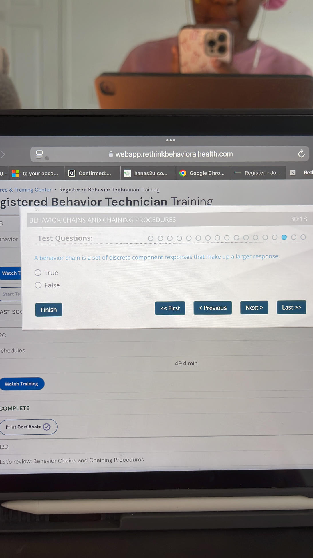 Test Questions: A behavior chain is a set of | StudyX