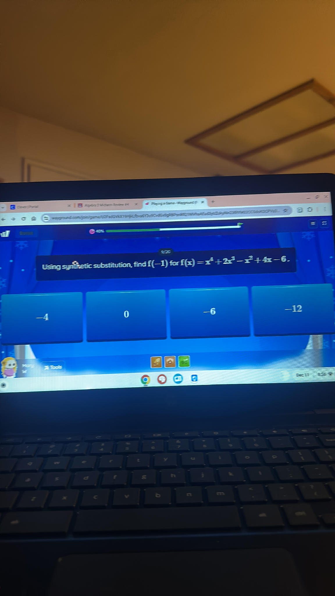 Using synthetic substitution, find $f(-1)$ | StudyX