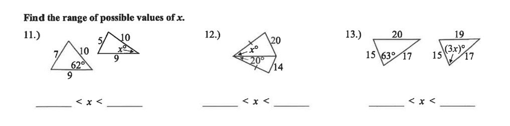Find the range of possible values of $x$. | StudyX