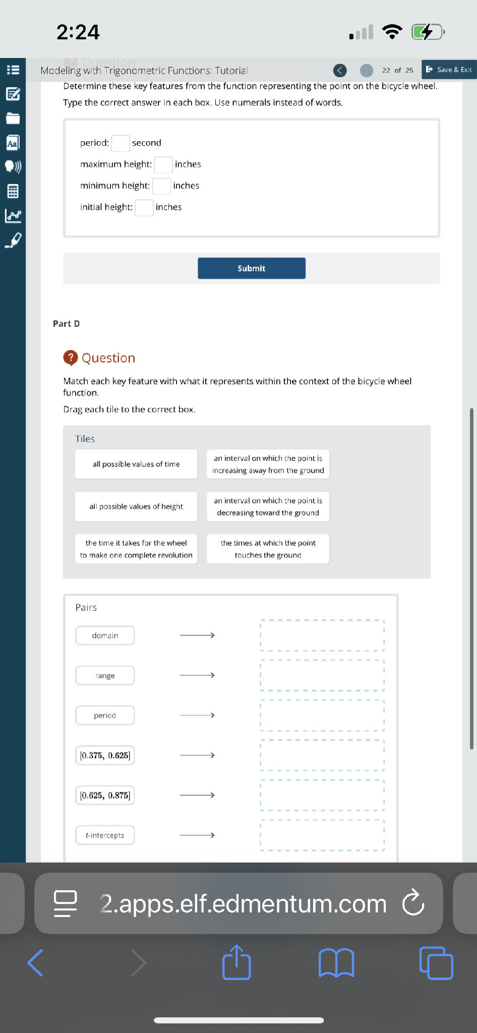 Part D Match each key feature with what it | StudyX