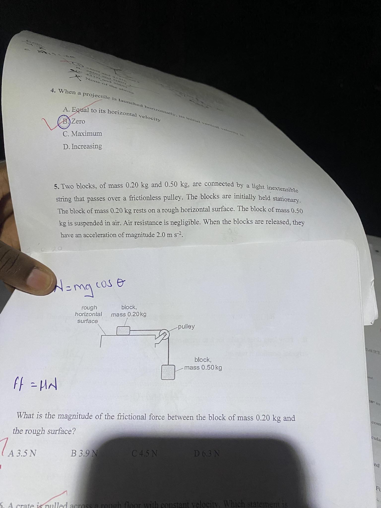 4. When a projectile is launched | StudyX