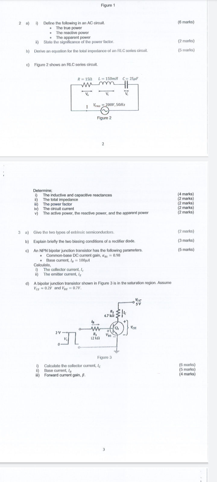 Determine; i) The inductive and capacitive | StudyX