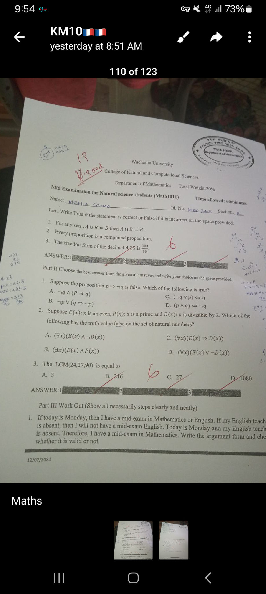 Part I Write True if the statement is | StudyX