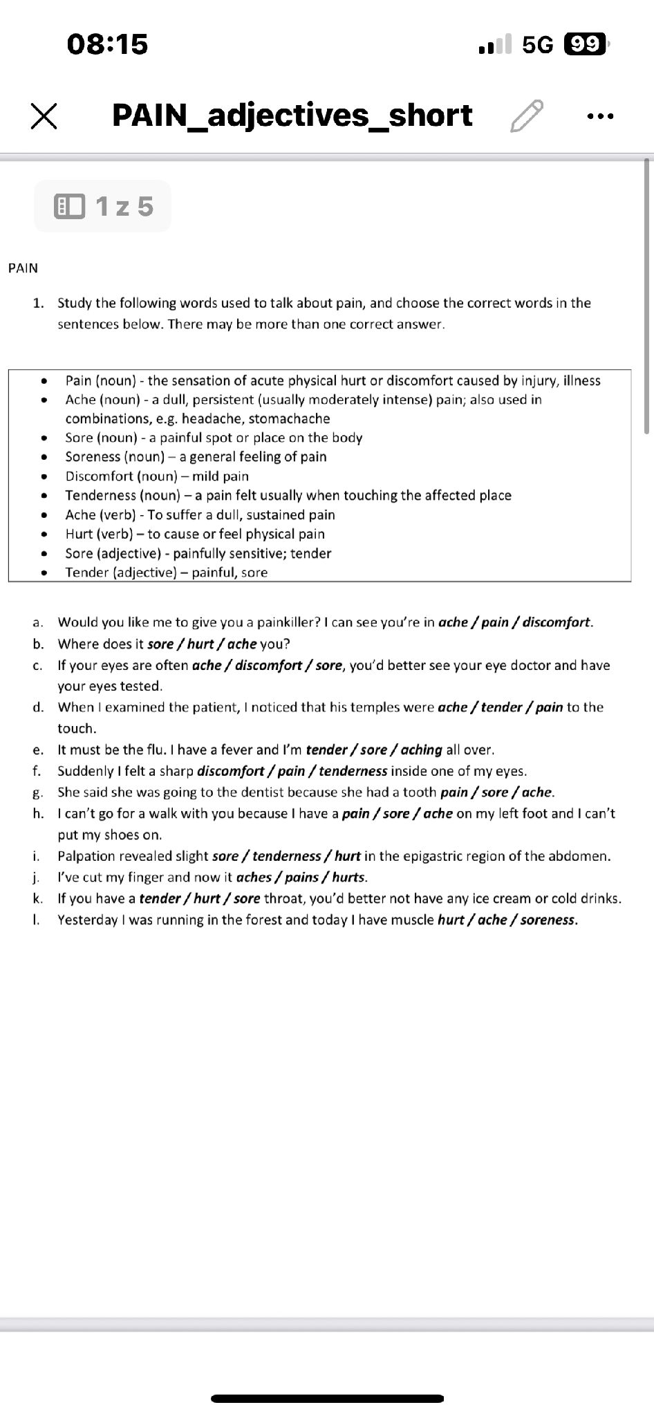 Study the following words used to talk about | StudyX