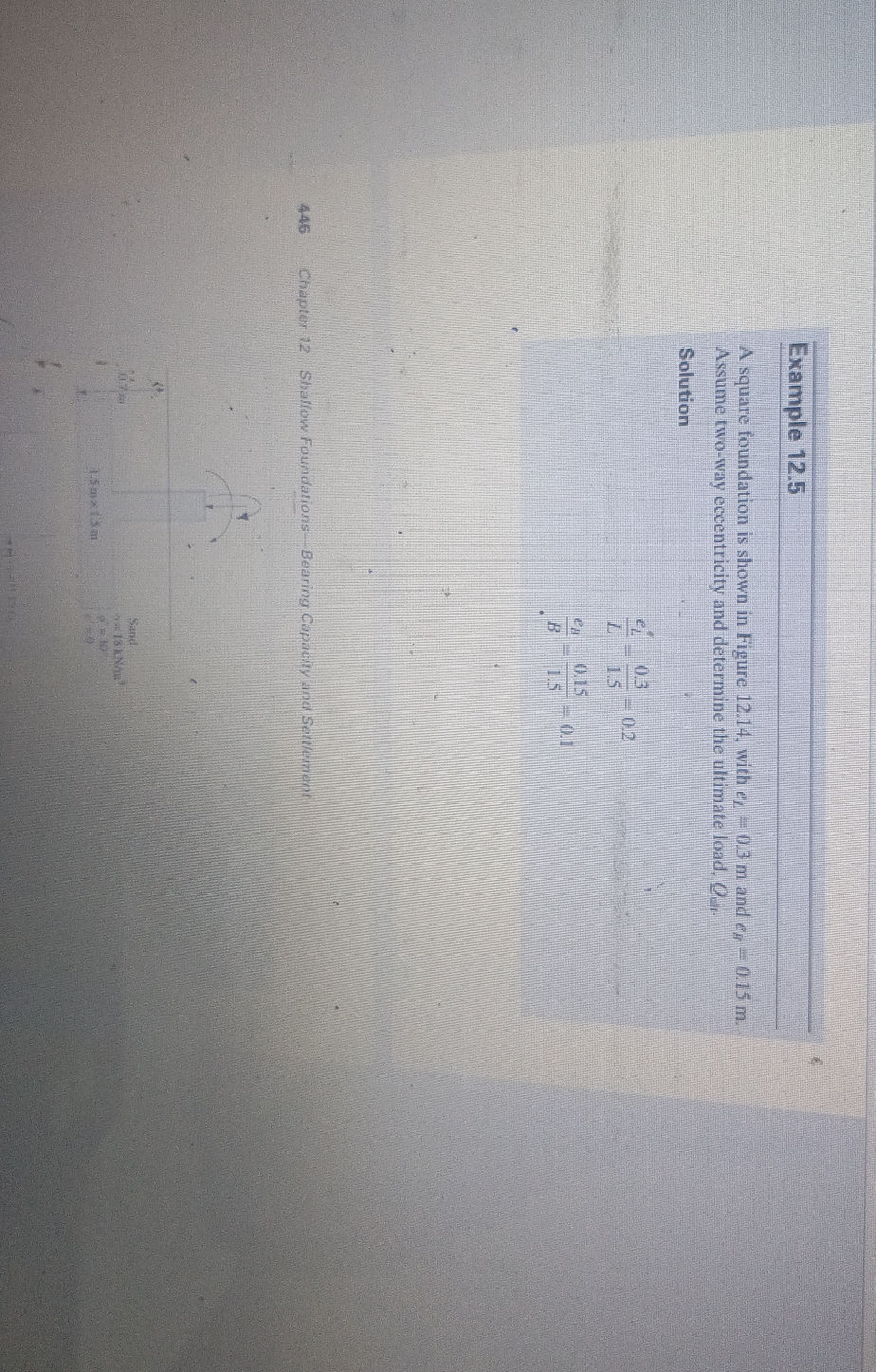 Example 12.5 A square foundation is shown | StudyX