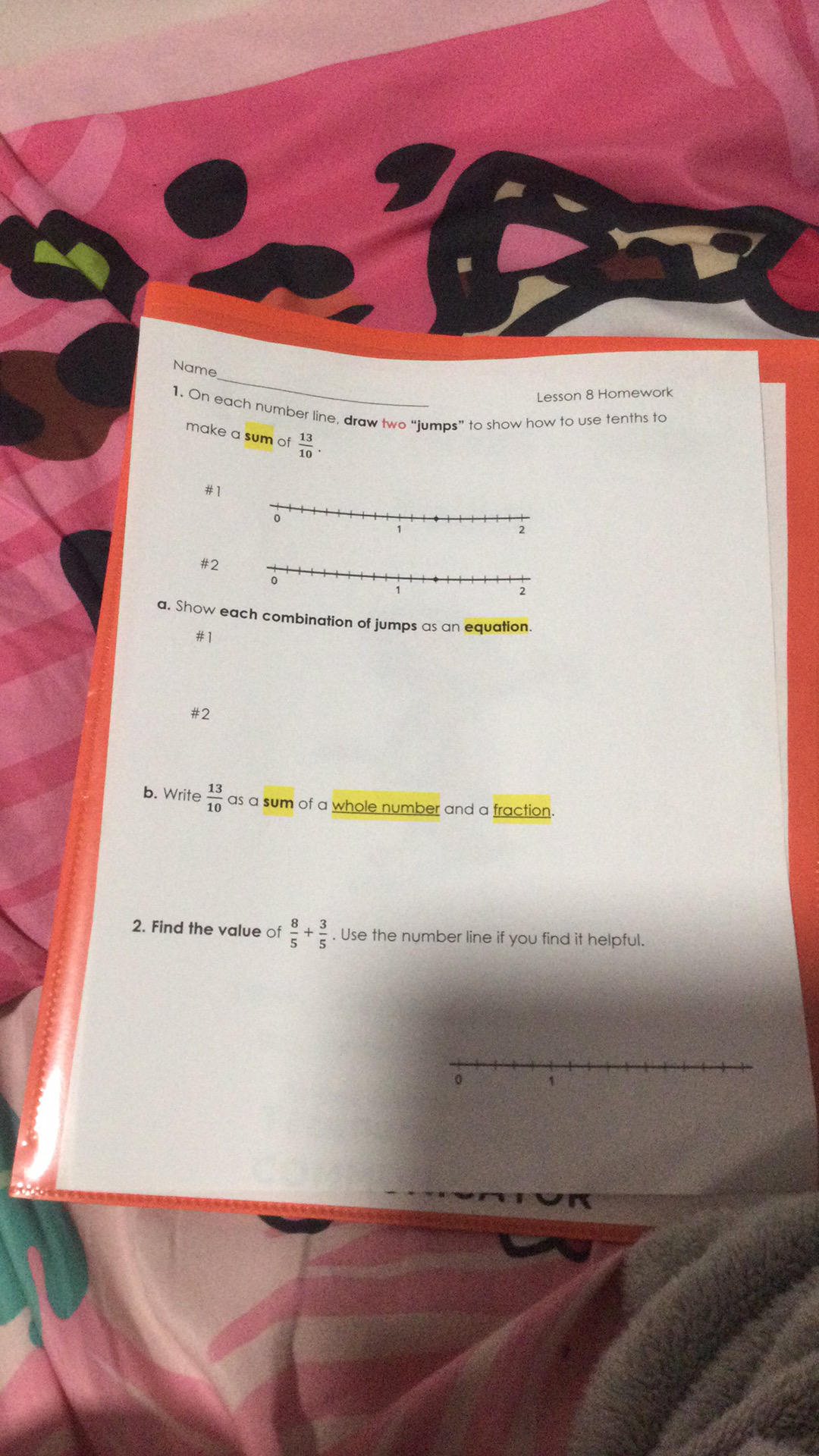 1. On each number line, draw two "jumps" to | StudyX