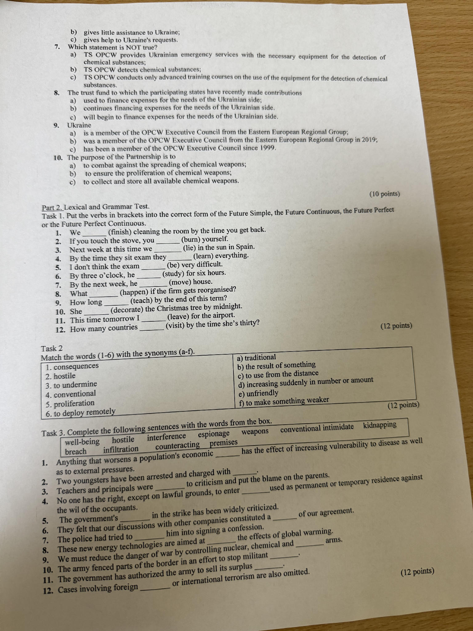 Task 1. Put the verbs in brackets into the | StudyX