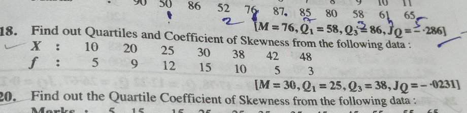 Find out Quartiles and Coefficient of | StudyX