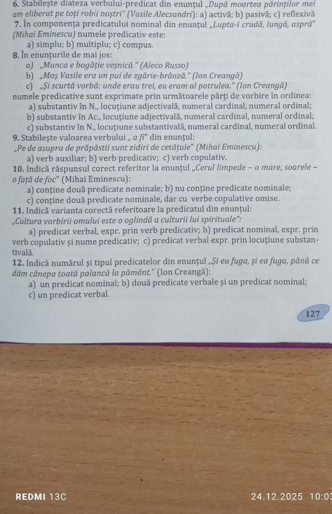 În componenţa predicatului nominal din | StudyX